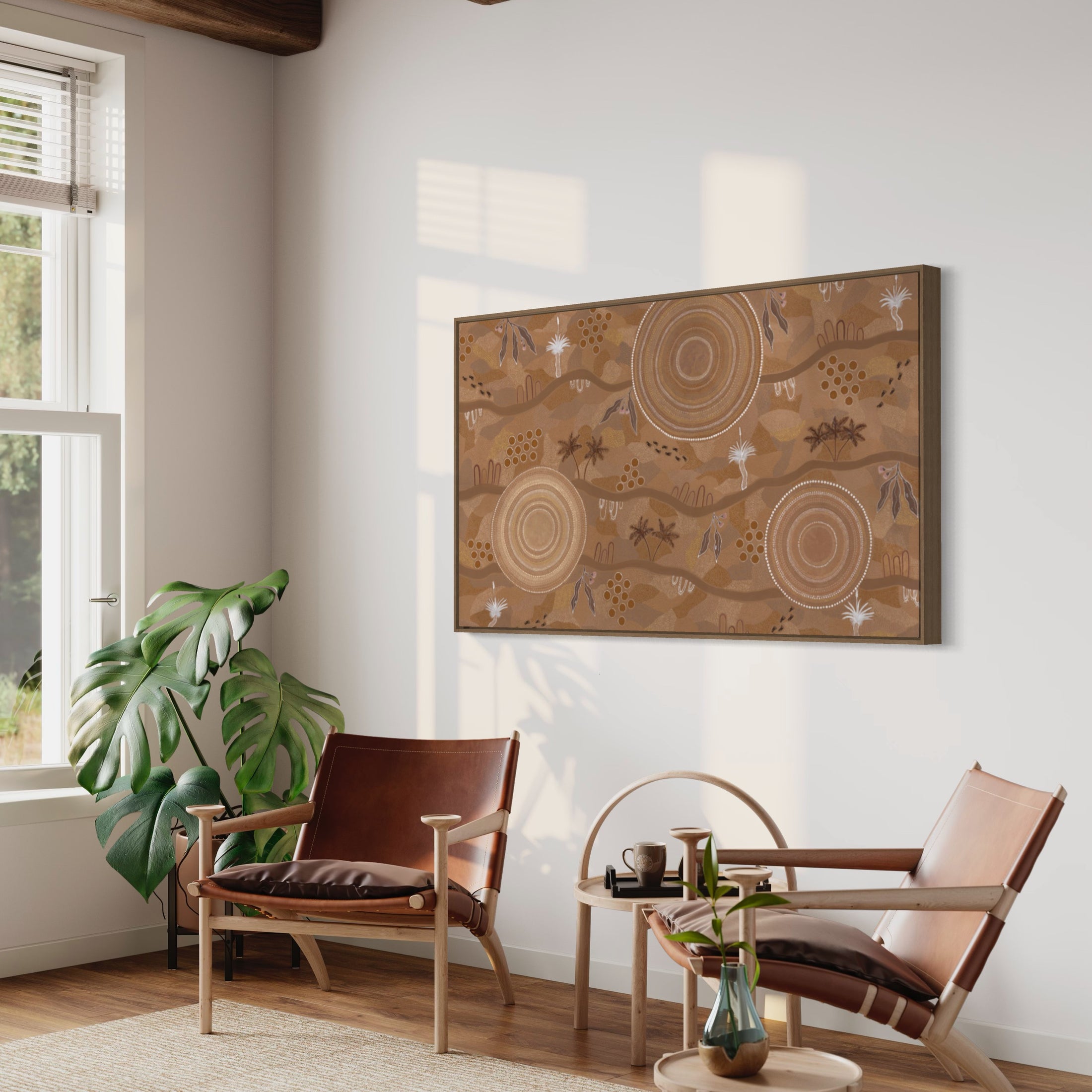 Golden Land | Aboriginal Art Print | By Clara and Emily Trindall