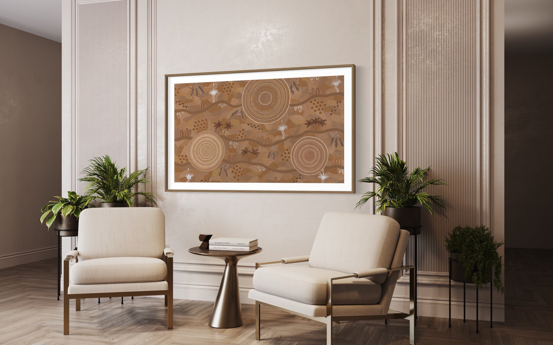 Golden Land | Aboriginal Art Print | By Clara and Emily Trindall