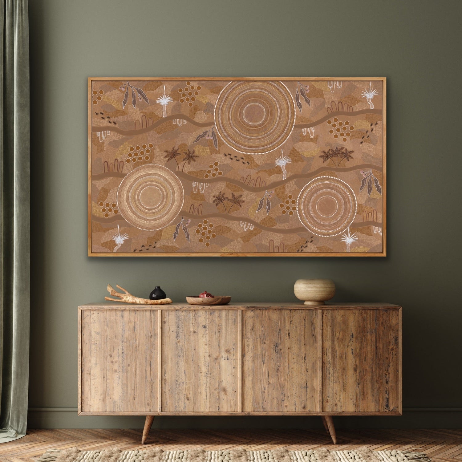 Golden Land | Aboriginal Art Print | By Clara and Emily Trindall