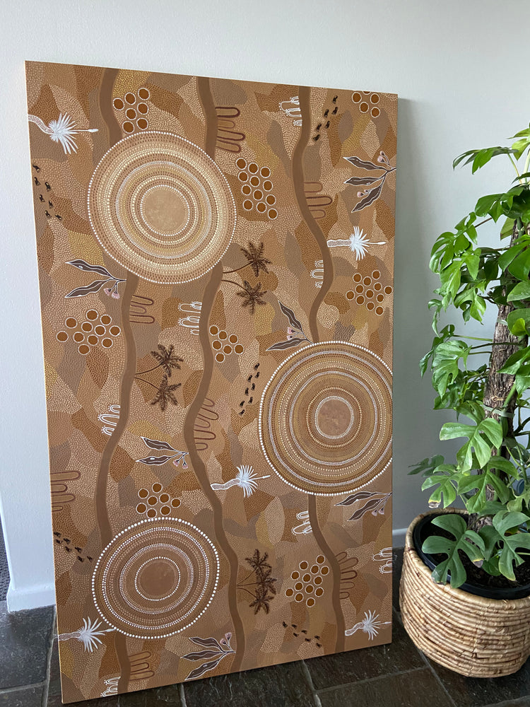 Golden Land | Aboriginal Art Print | By Clara and Emily Trindall