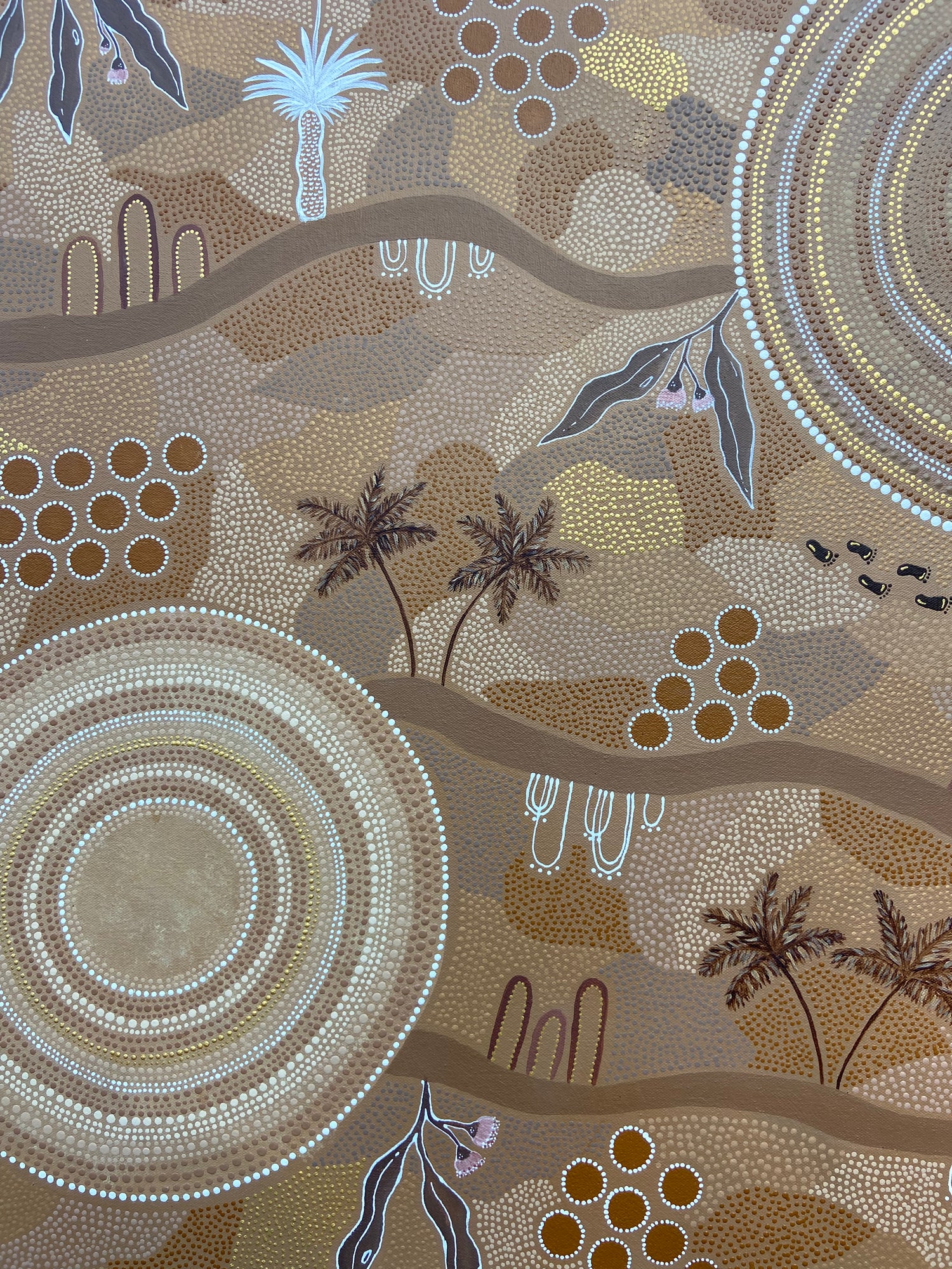 Golden Land | Aboriginal Art Print | By Clara and Emily Trindall